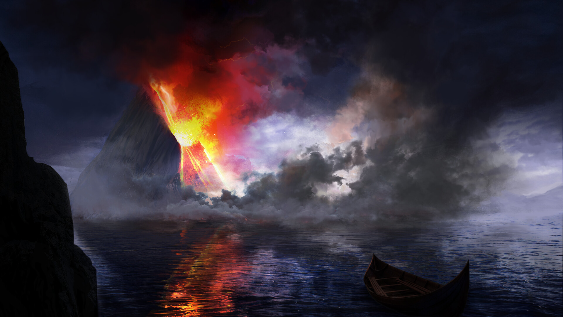 ArtStation - Volcano eruption - Photobashing exercise