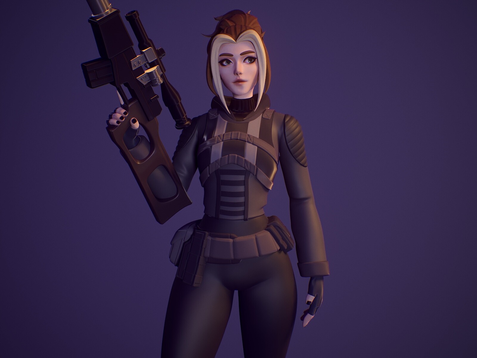 ArtStation - Girl with a gun