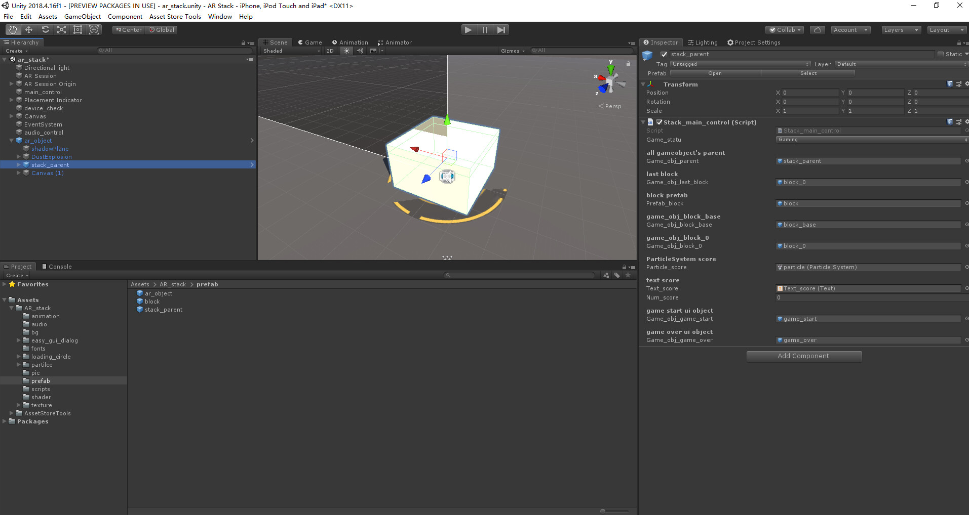 Easy Game Studio - Unity Template - AR Stack - Downloadable
