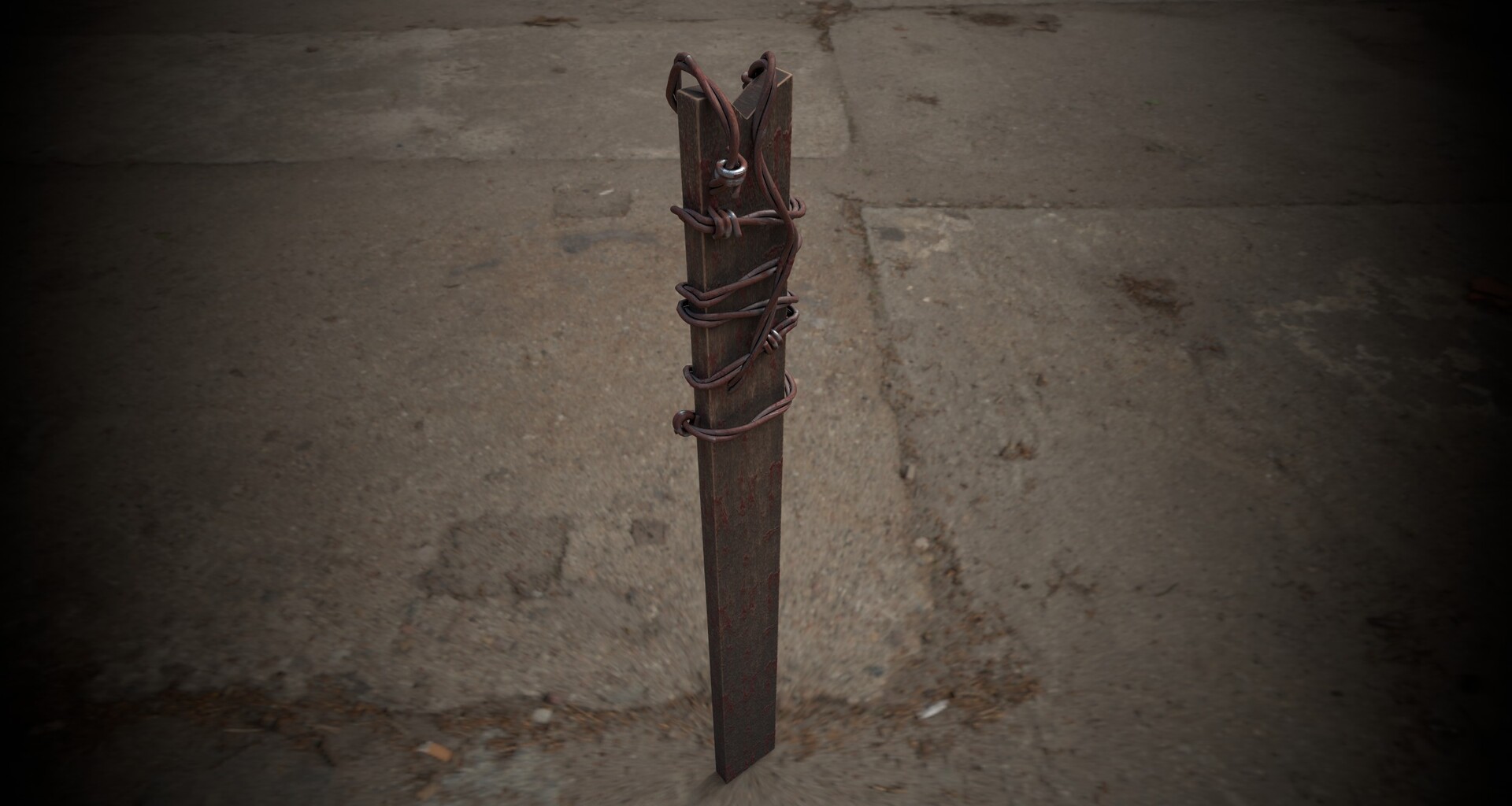 ArtStation - Barbed wire Plank | Game asset