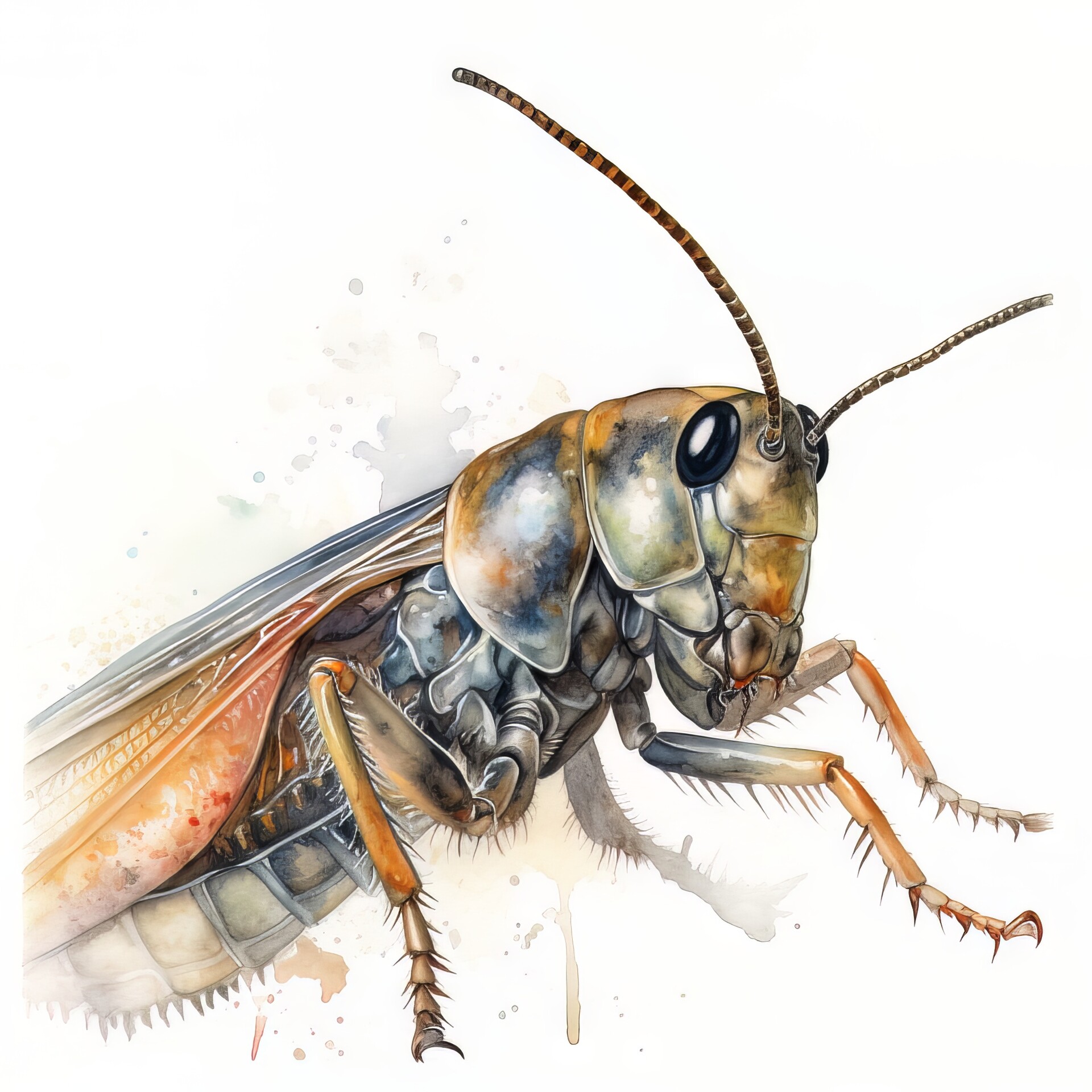 ArtStation - Cricket Animal Portrait Watercolor Painting