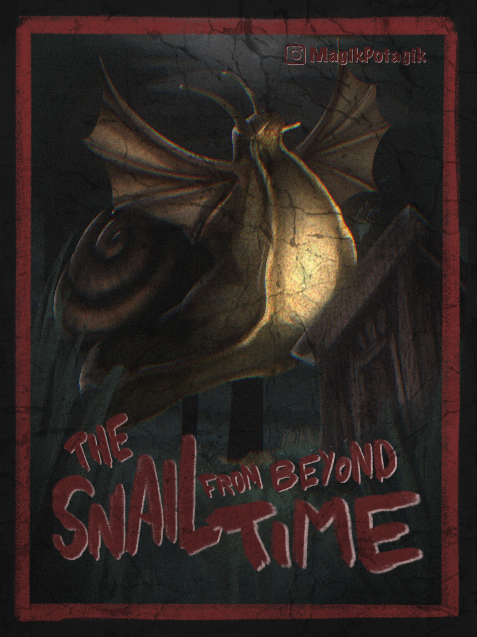 ArtStation - Creatuanary - Flying Snail - Pulp Horror Paperback
