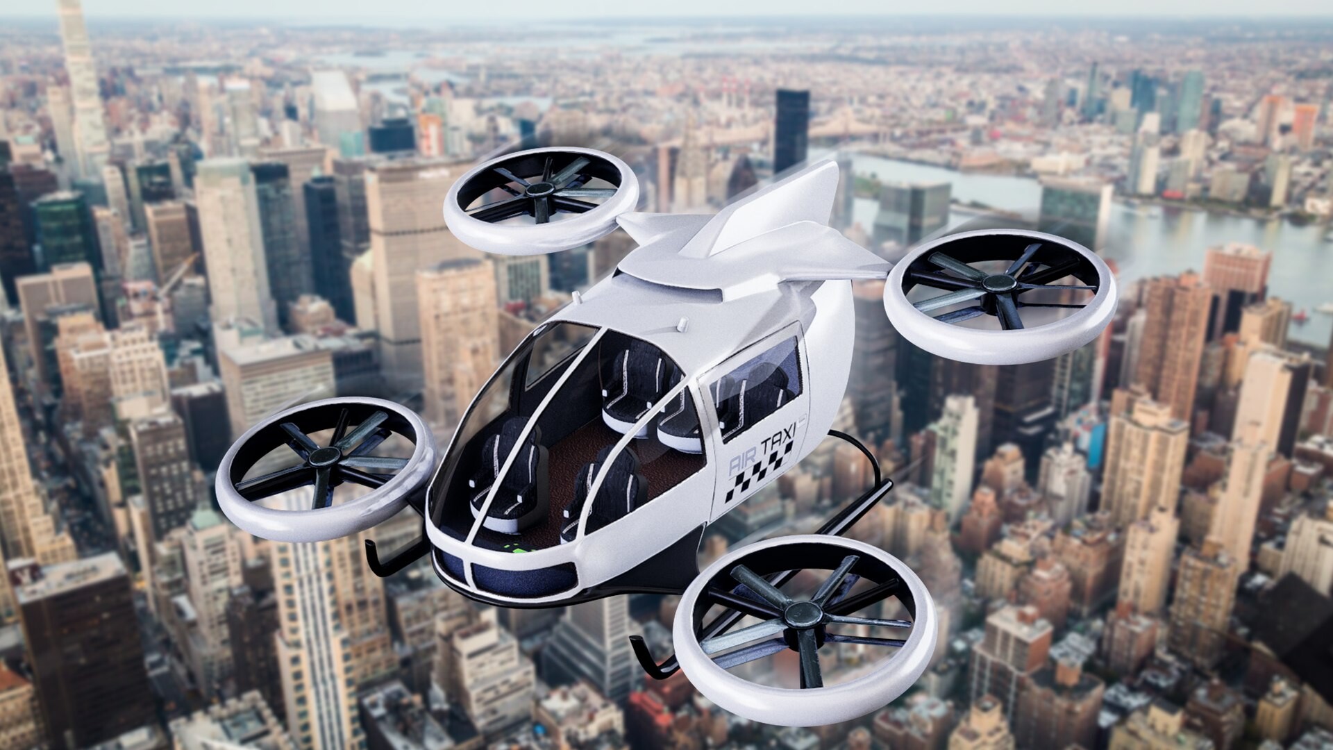 ArtStation - 3D model Flying Taxi Concept Air-Taxi White