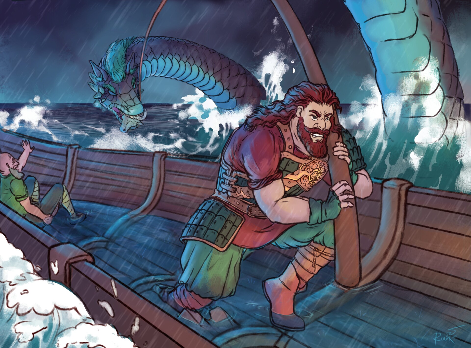 ArtStation - Thor fishing for Jormundgandr