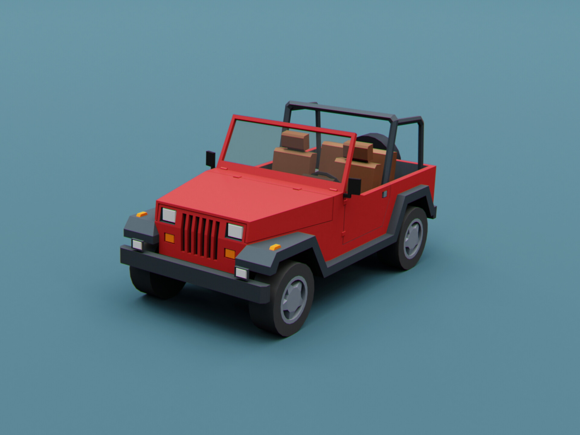 ArtStation - Stylized Low Poly Jeep 4x4