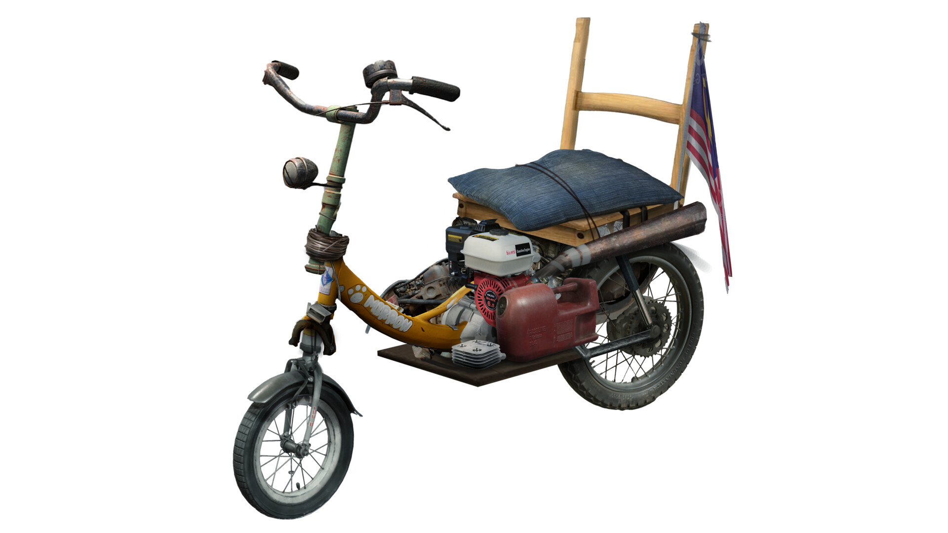 ArtStation - Vey rundown cheap looking, DIY Bike photobash