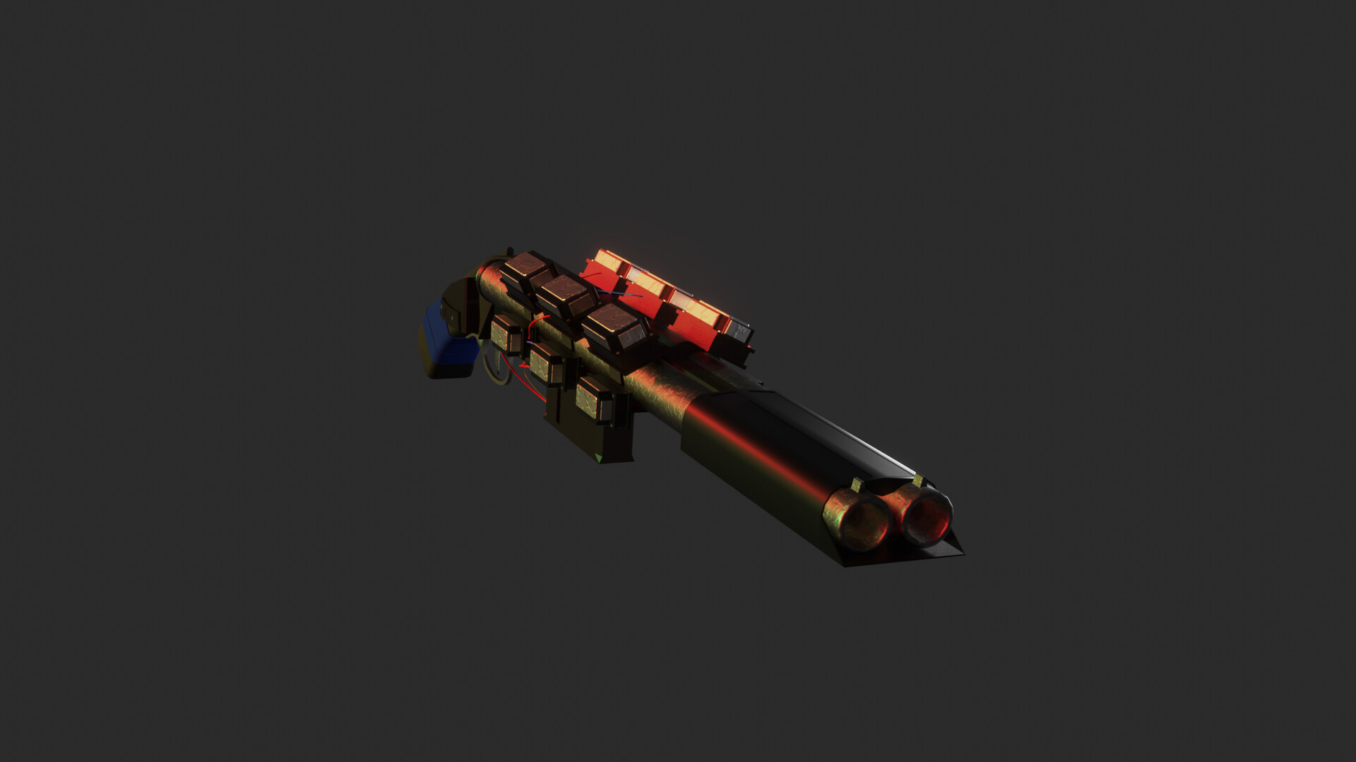 ArtStation - double-barreled cyberpunk gun