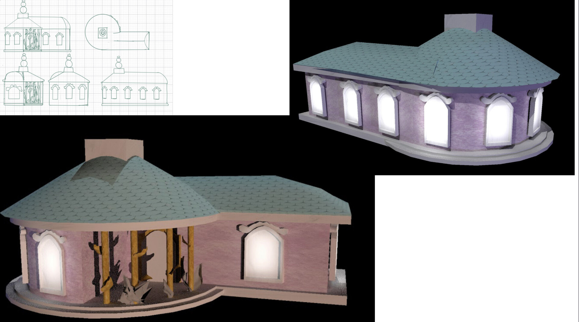 ArtStation - Rococo inspired small building in maya