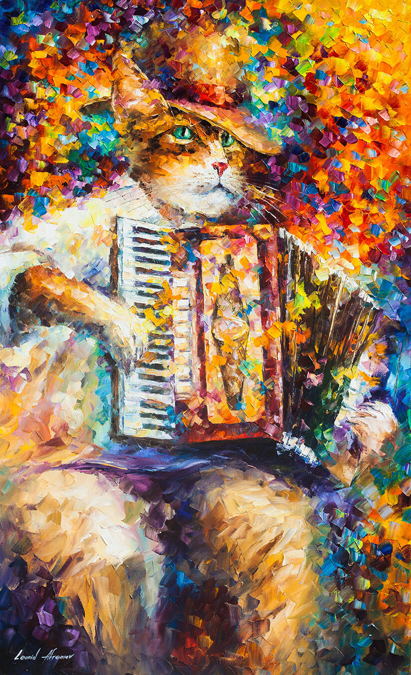 ArtStation - GERMAN CAT — Original Oil Painting On Canvas By Leonid Afremov