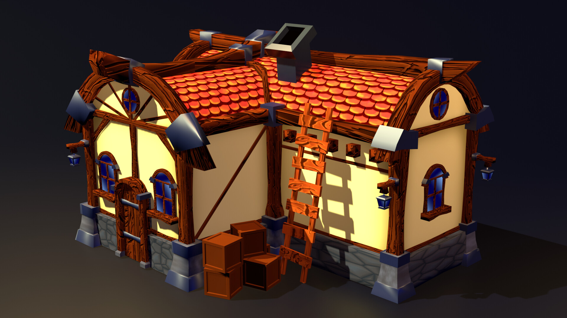 ilyu.ziya - 3D Stylized Modular Fantasy House | 3D Blender