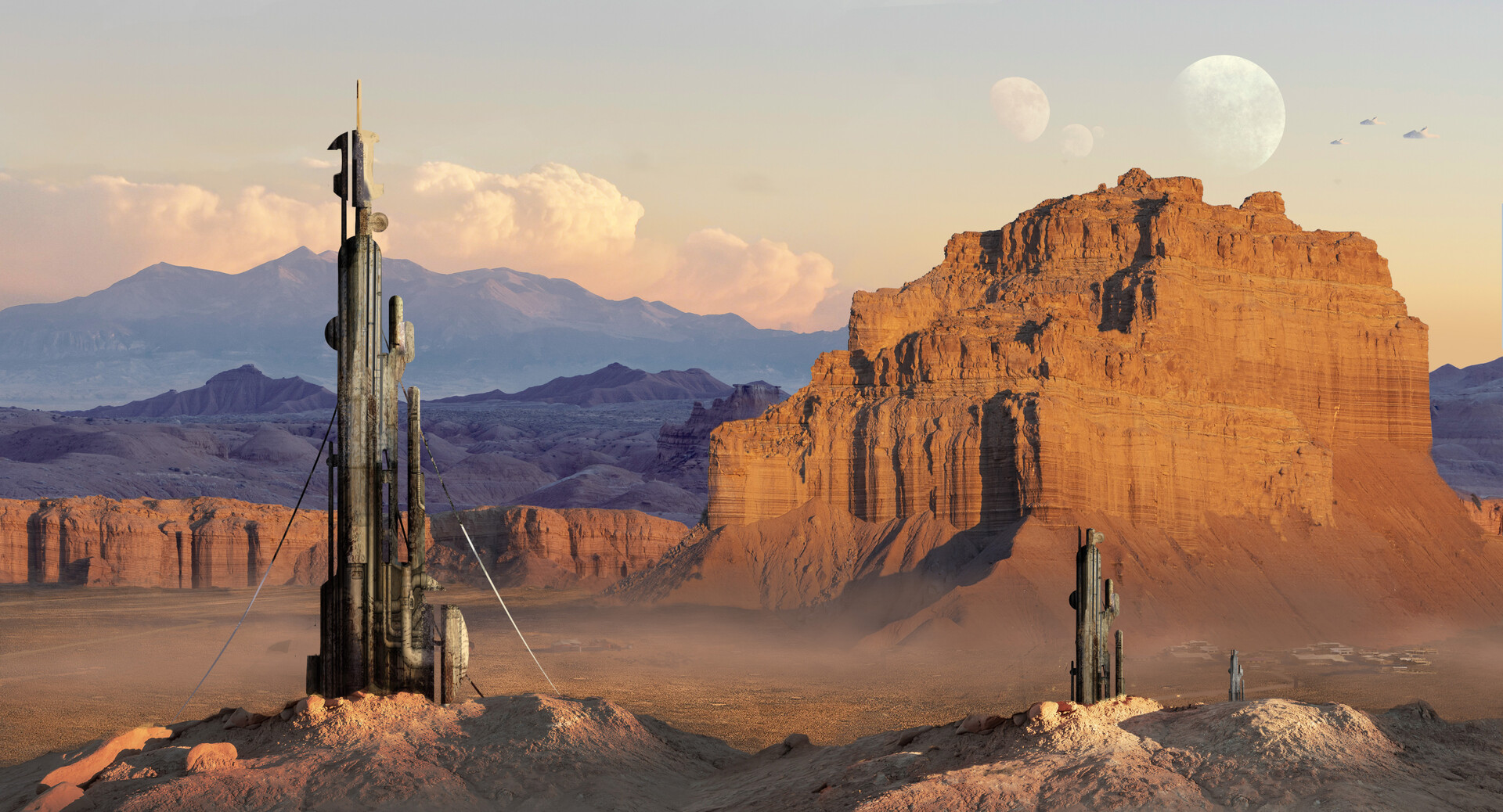 ArtStation - Small sci-fi town