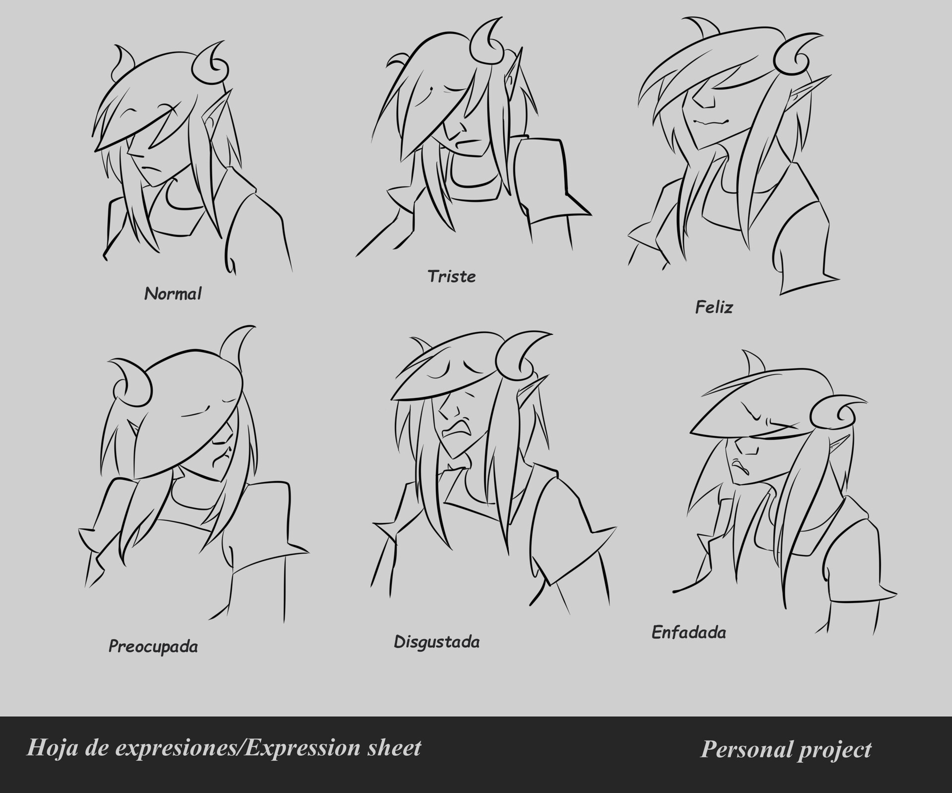 ArtStation - Expression sheet for Ennui