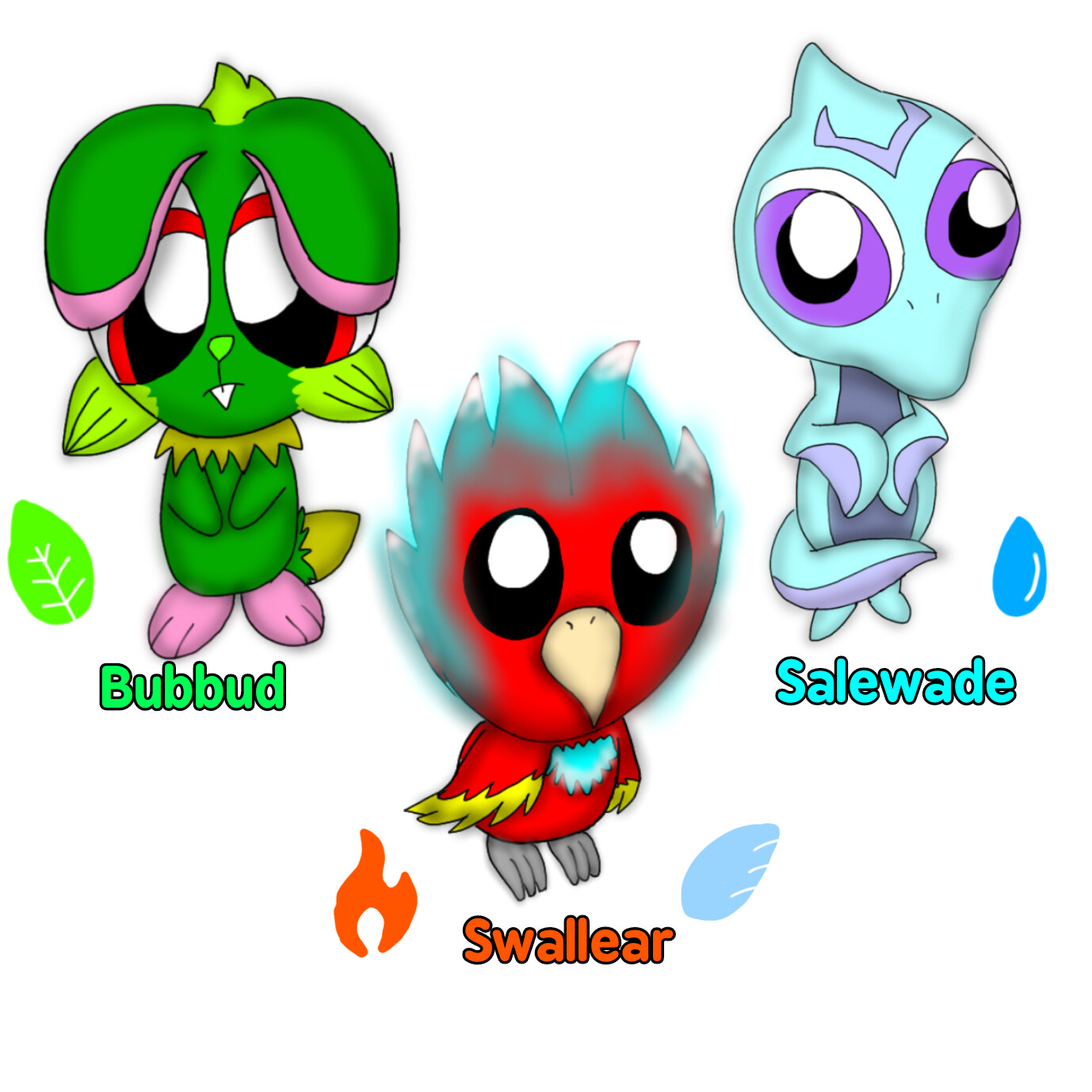 ArtStation - New Fakemon Starter trio!