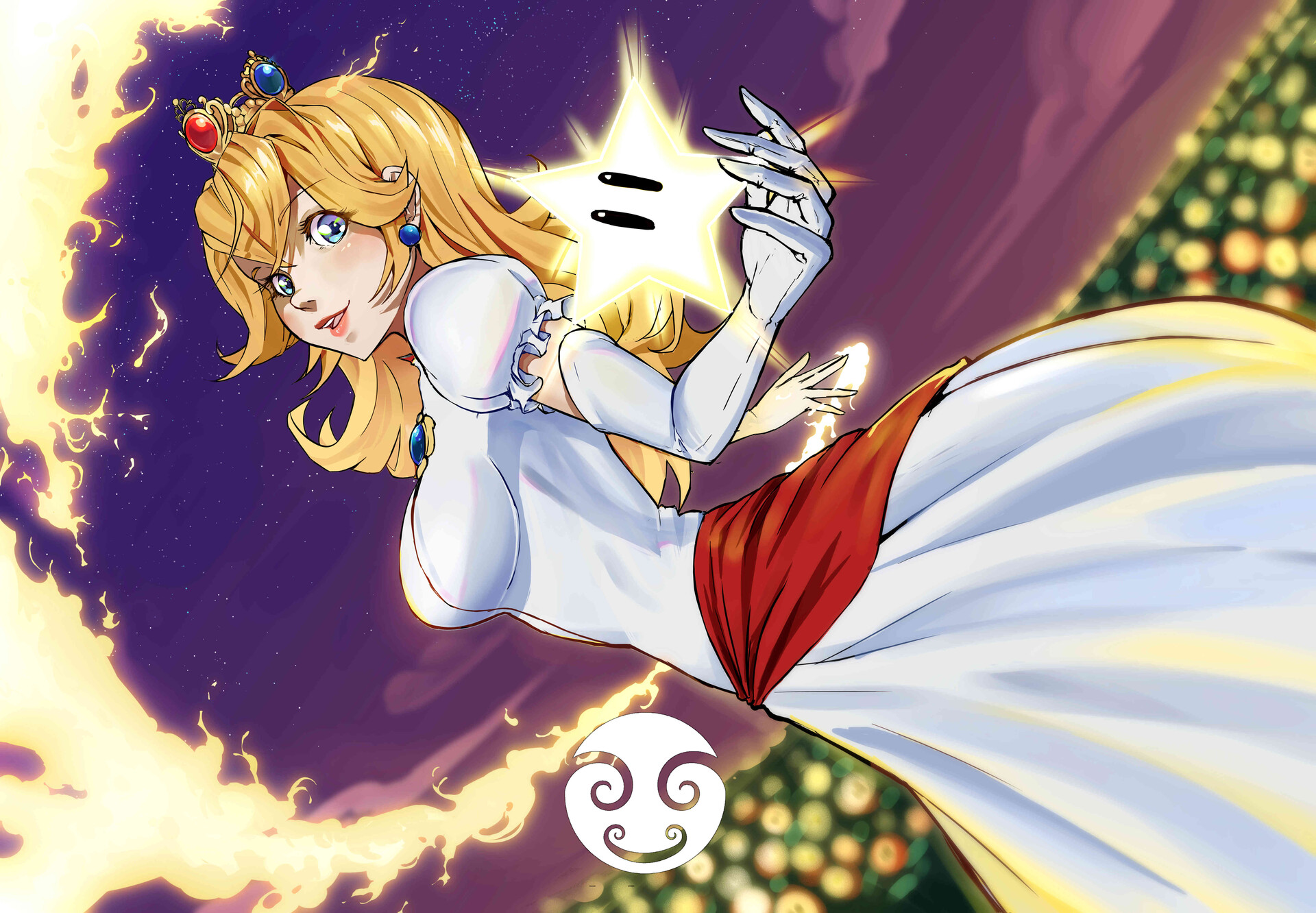 ArtStation - Peach fire flower