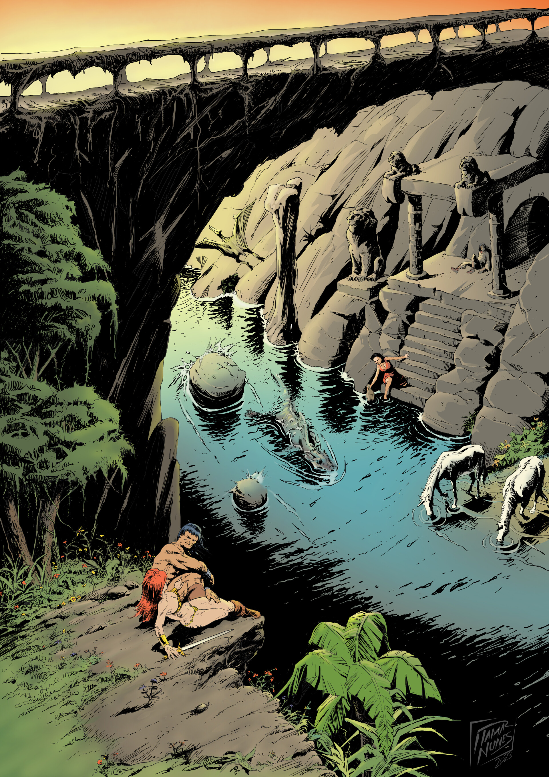 ArtStation - Conan by Itamar nunes-Line Hal Foster