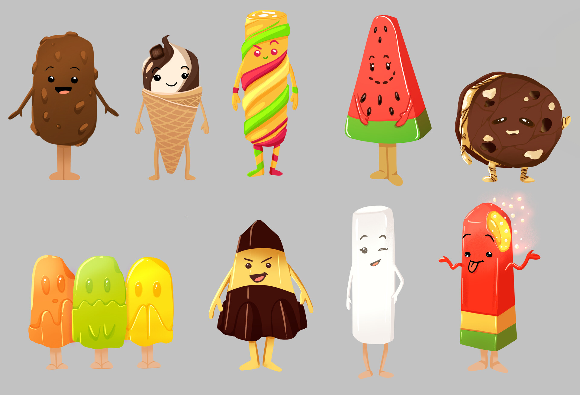 ArtStation - Ice Cream Game Characters Concept - Heroes and Villans