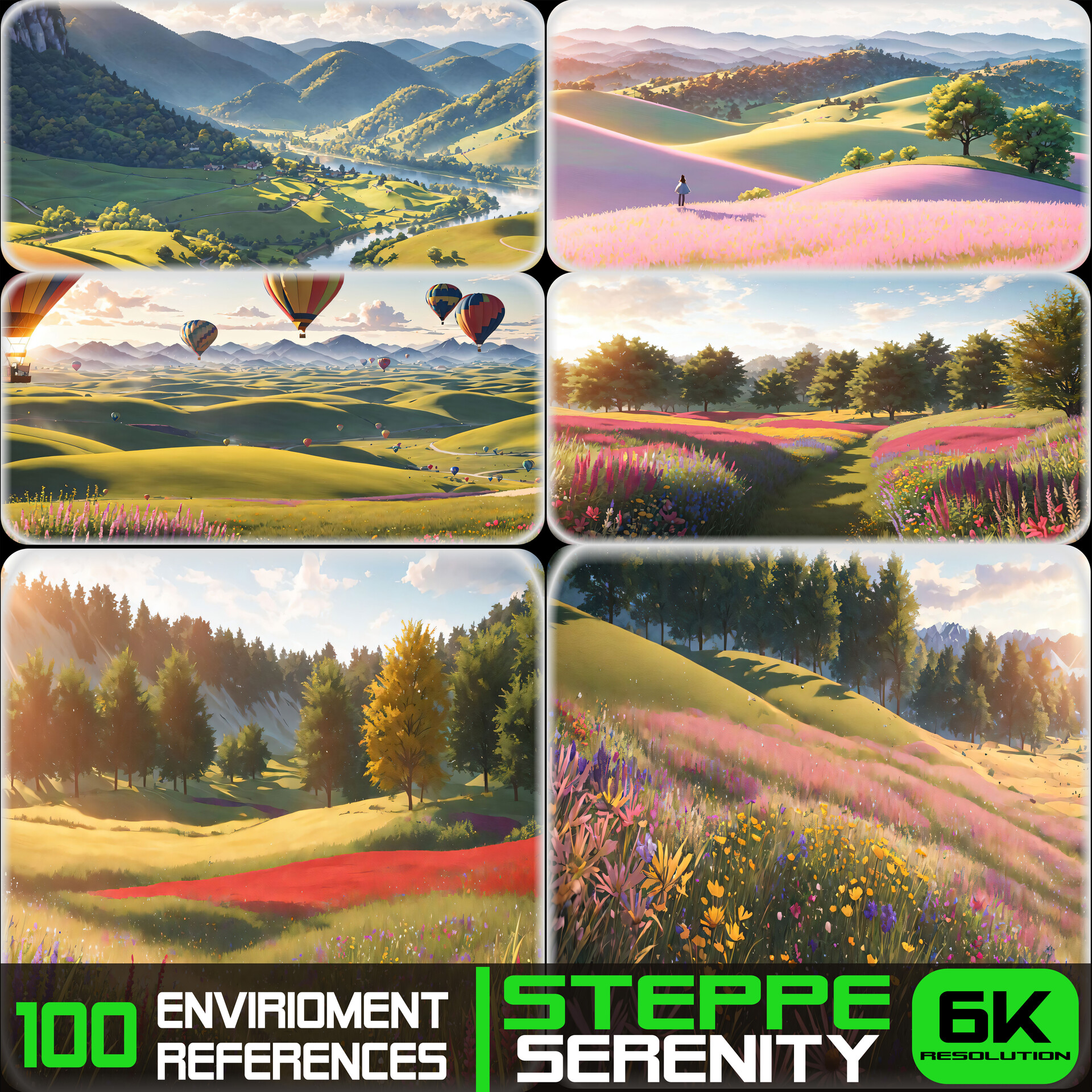 Toan Ng - 100 Steppe Serenity Landscape - Environment References | 6K ...