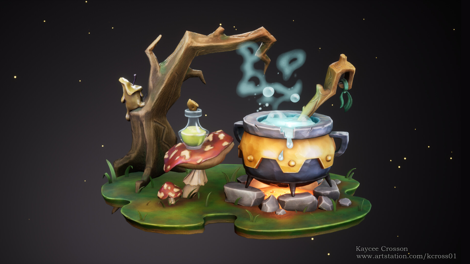 ArtStation - Stylized Witches Brew Diorama