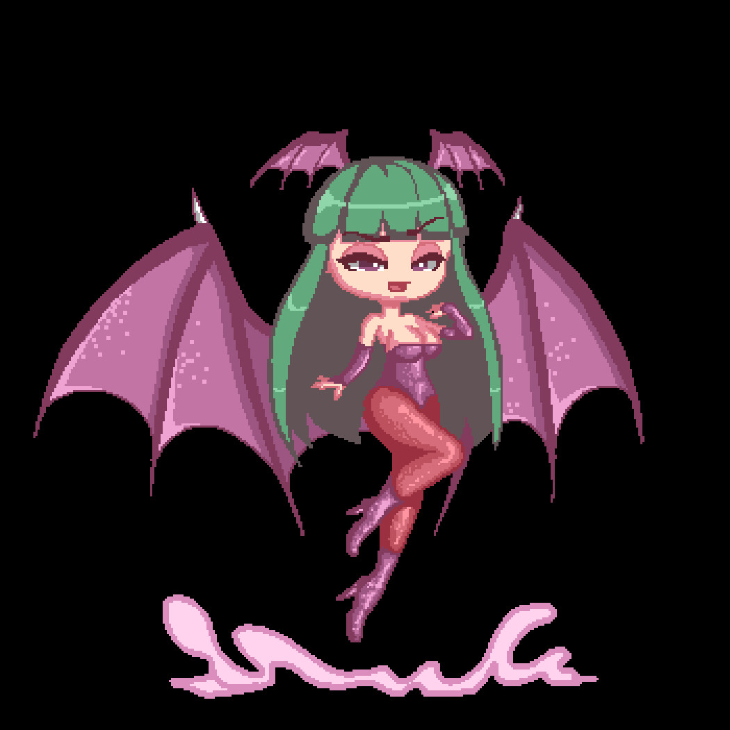 ArtStation - Morrigan Aensland Pixel Art Flying Animation