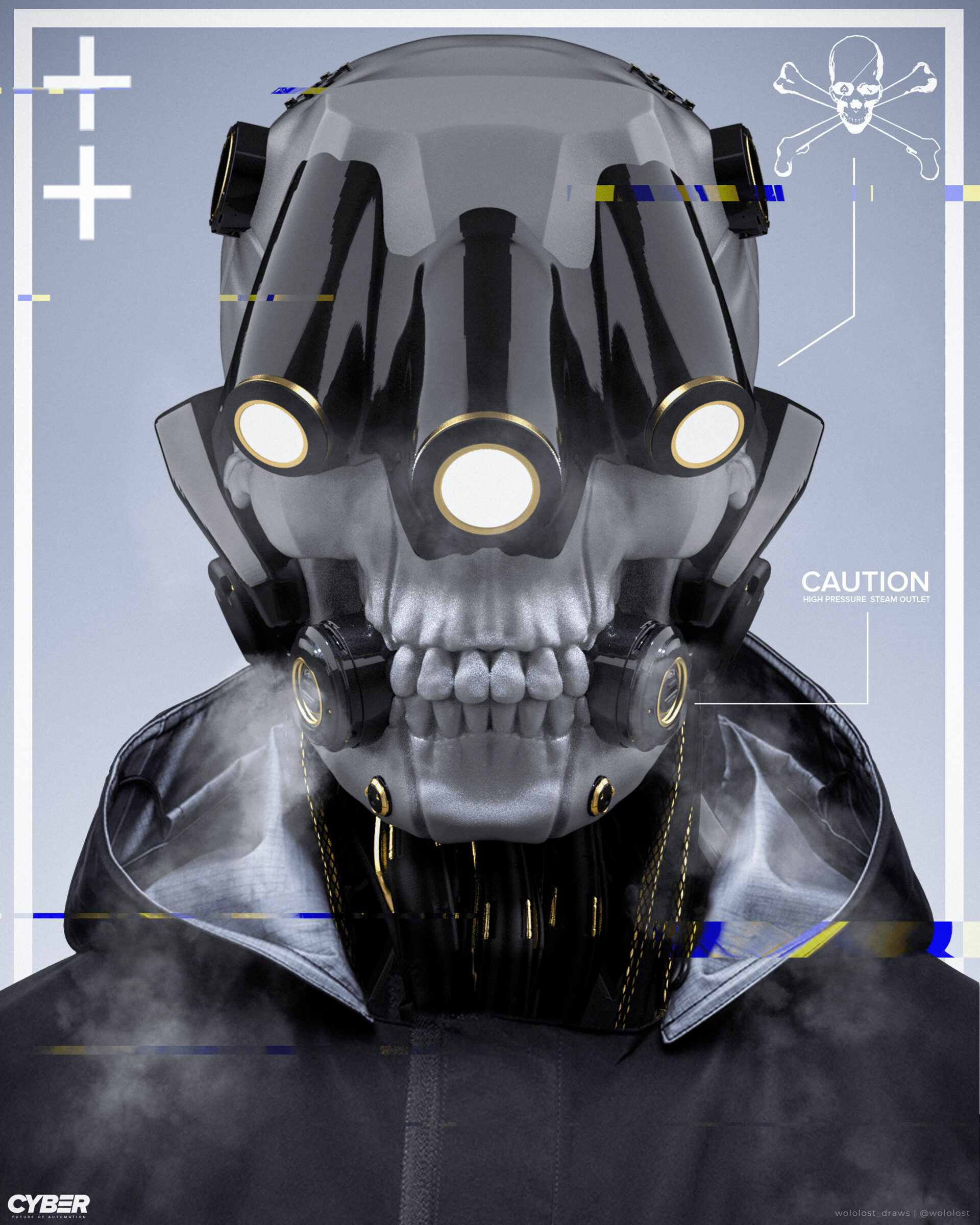 ArtStation - Cyborg Skull