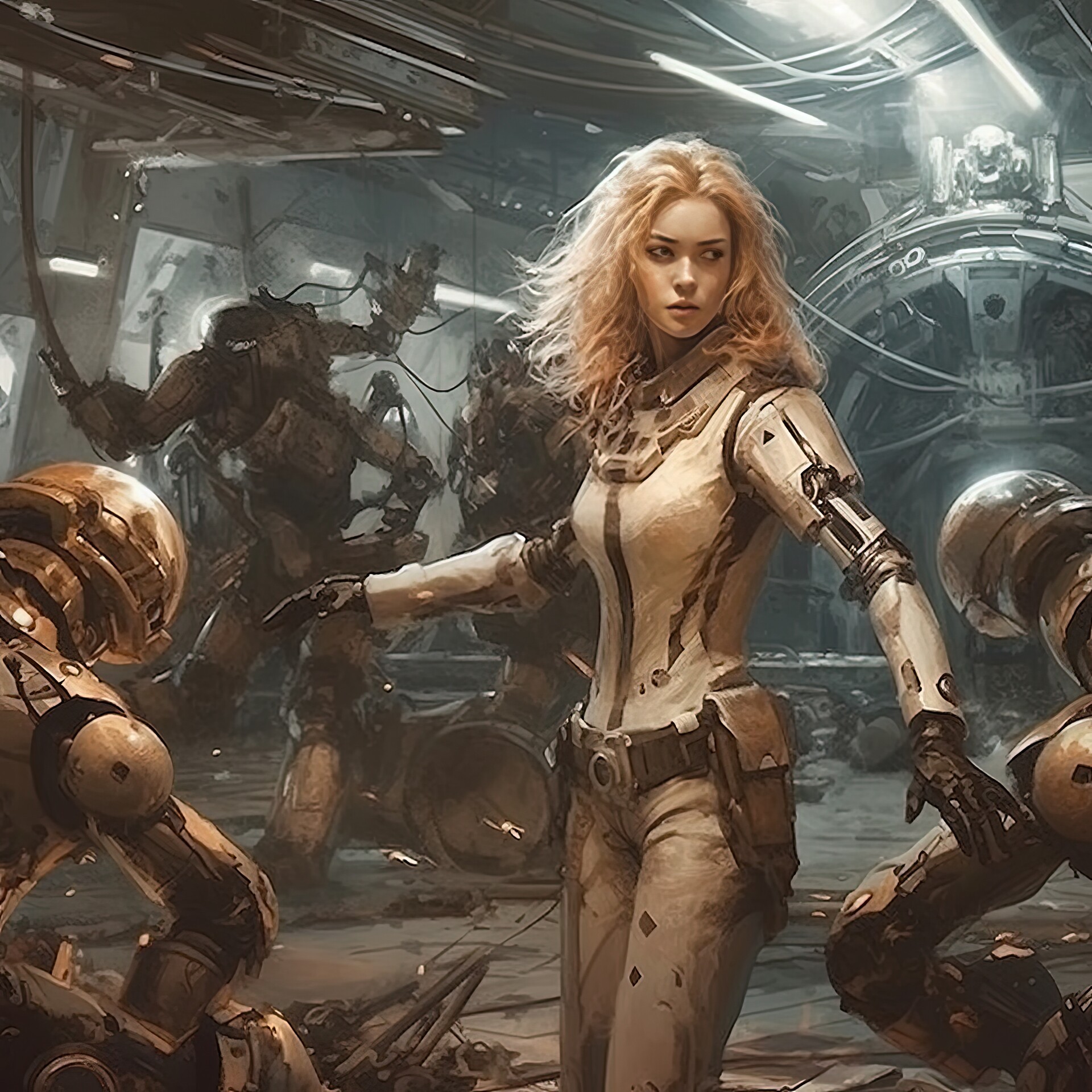 ArtStation - She Stops the Robot Revolution