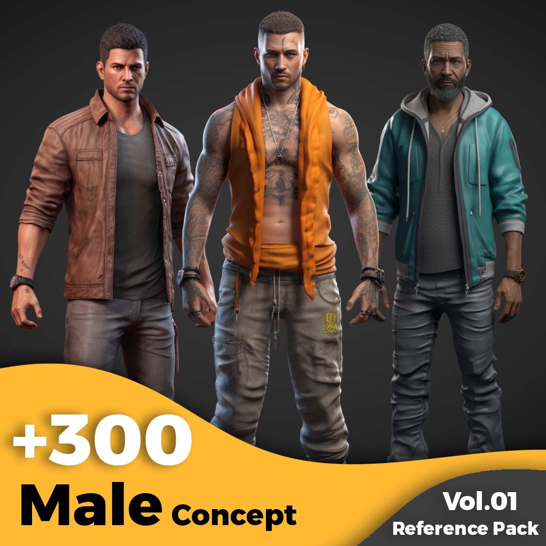 Concept Art - +300 Male Character Concept (4k)
