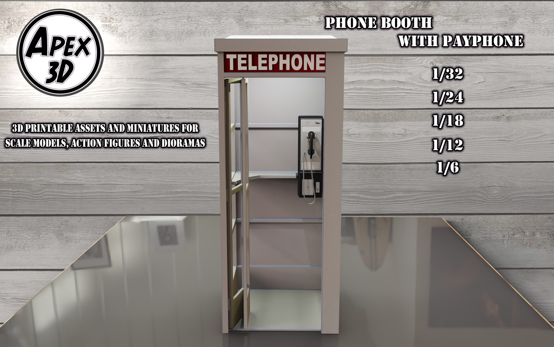 ArtStation - Telephone Booth 3d printable in various scales