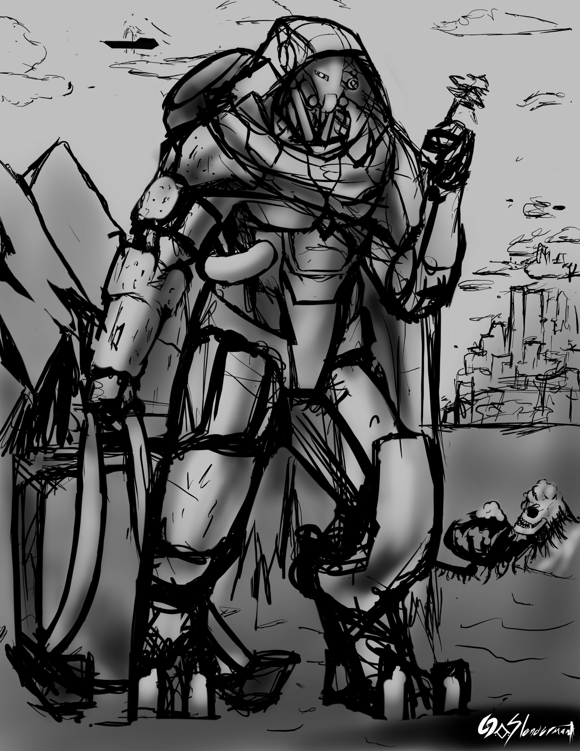 ArtStation - Eberron Campaing Warforged Landscape concept