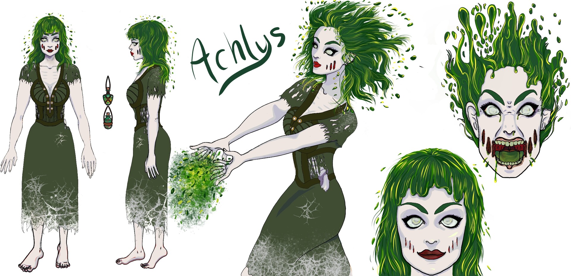 ArtStation - Achlys character sheet. Learning Krita.