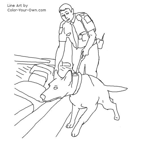police dog colouring pictures