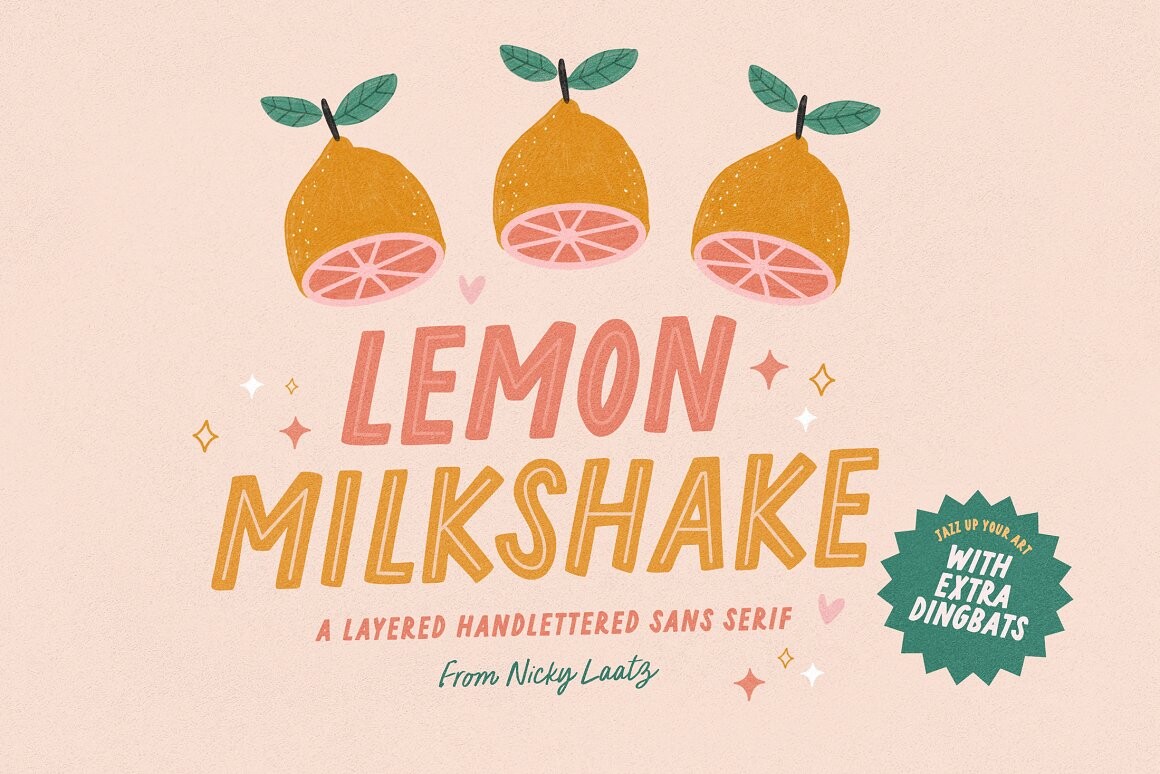 ArtStation - Lemon Milkshake Typeface and Dings
