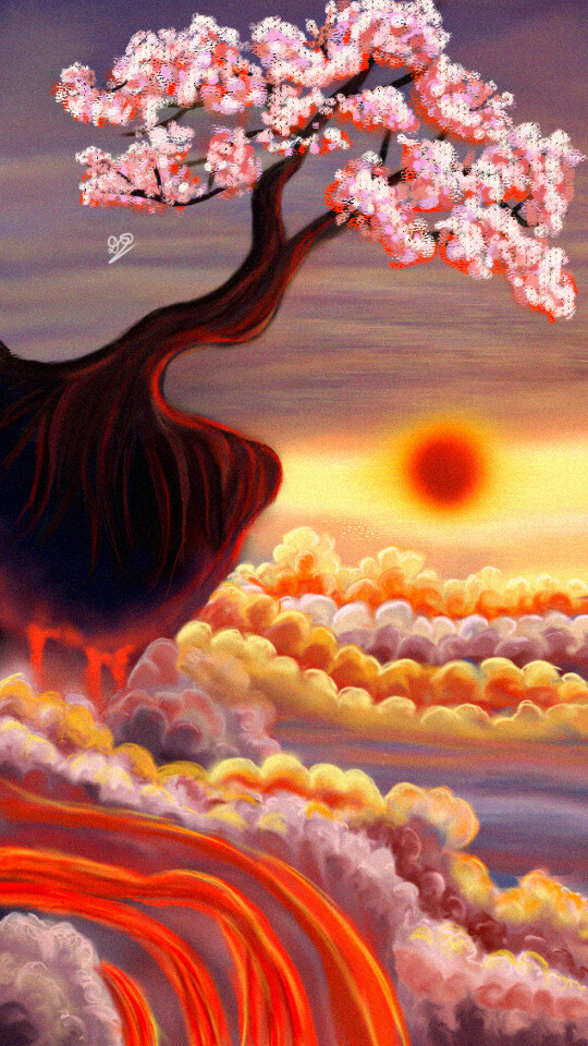 ArtStation - cherry blossom 🌸 digital art