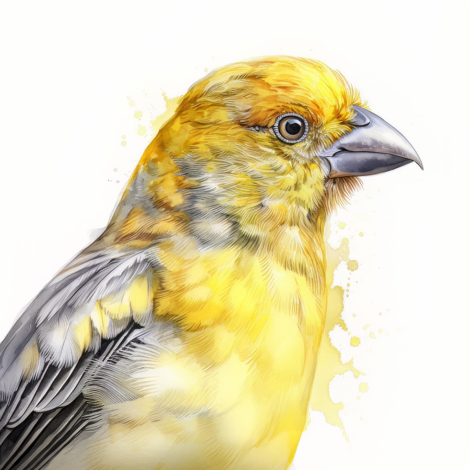 Francois Ringuette - Canary Bird Portrait Watercolor Painting