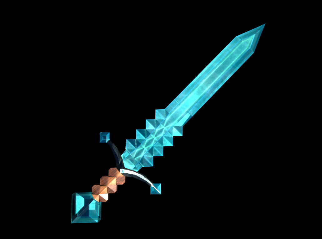 how to draw a diamond sword in real life