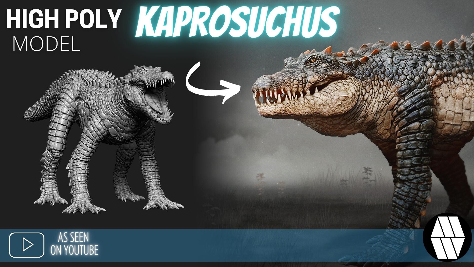 Marcus Whinney - A Creature Emerges - 'Kaprosuchus' Concept