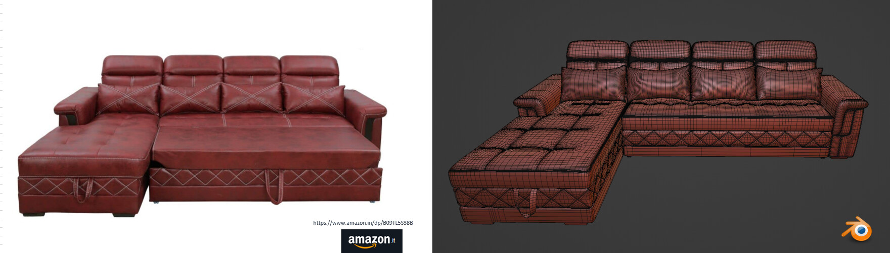 ArtStation - Sofa Set Red