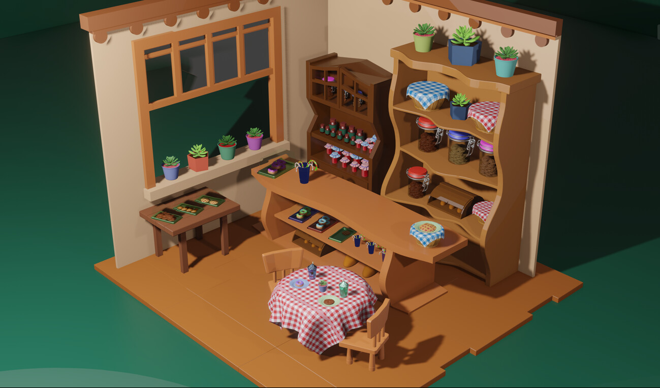 ArtStation - 3D-Low Poly Kitchen