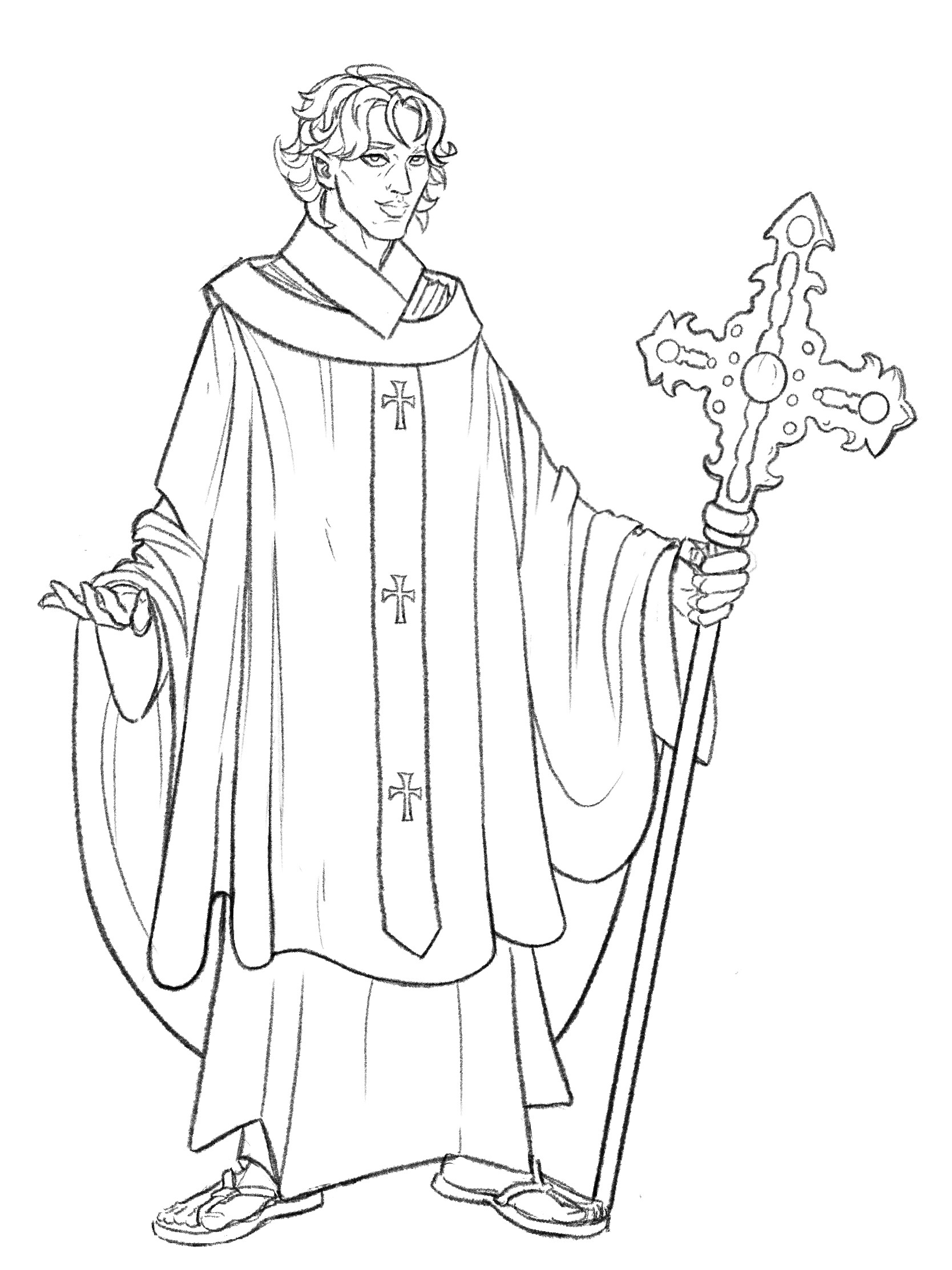 ArtStation - Young Priest Design Sketch