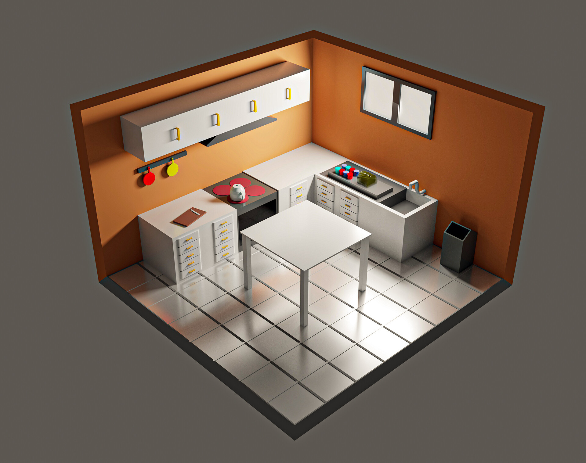 ArtStation - 3d isometric kitchen