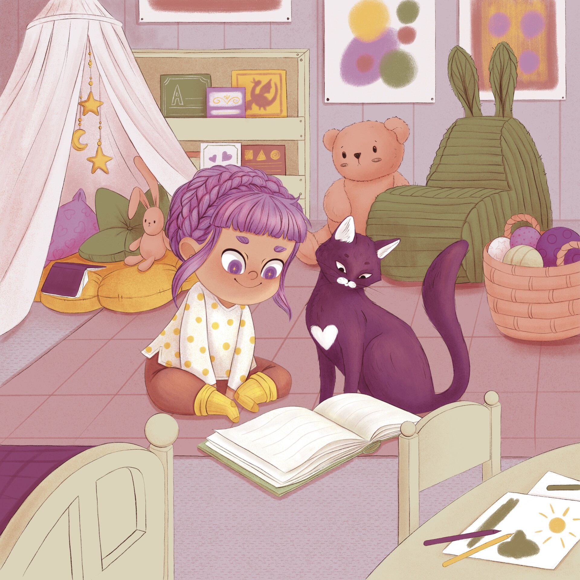 ArtStation - Characters girl Matilda and cat Violet