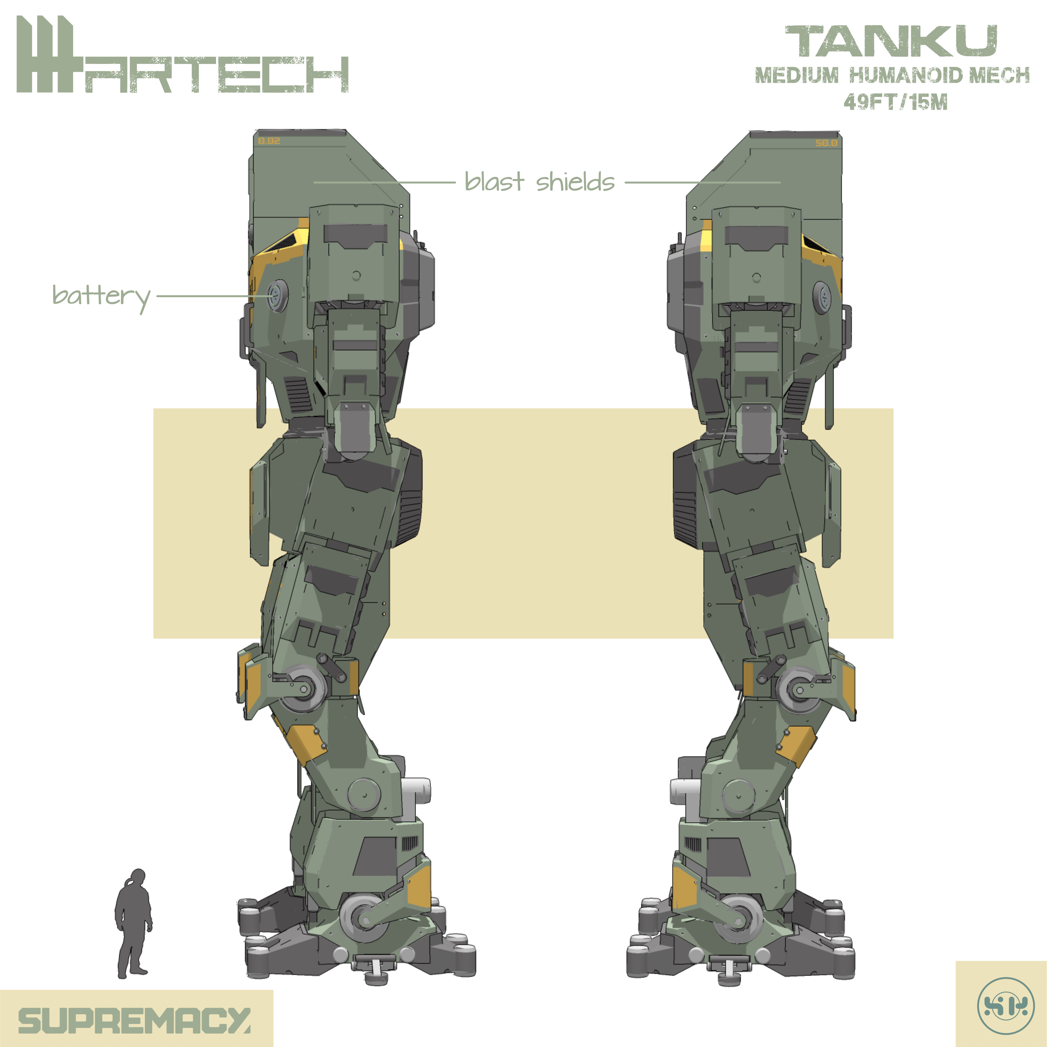 xerokomp.artstation.com - TANKU. Medium Humanoid Mech