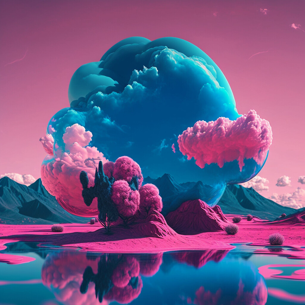 ArtStation - MJ_BLUE WORLD WITH PINK CLOUD