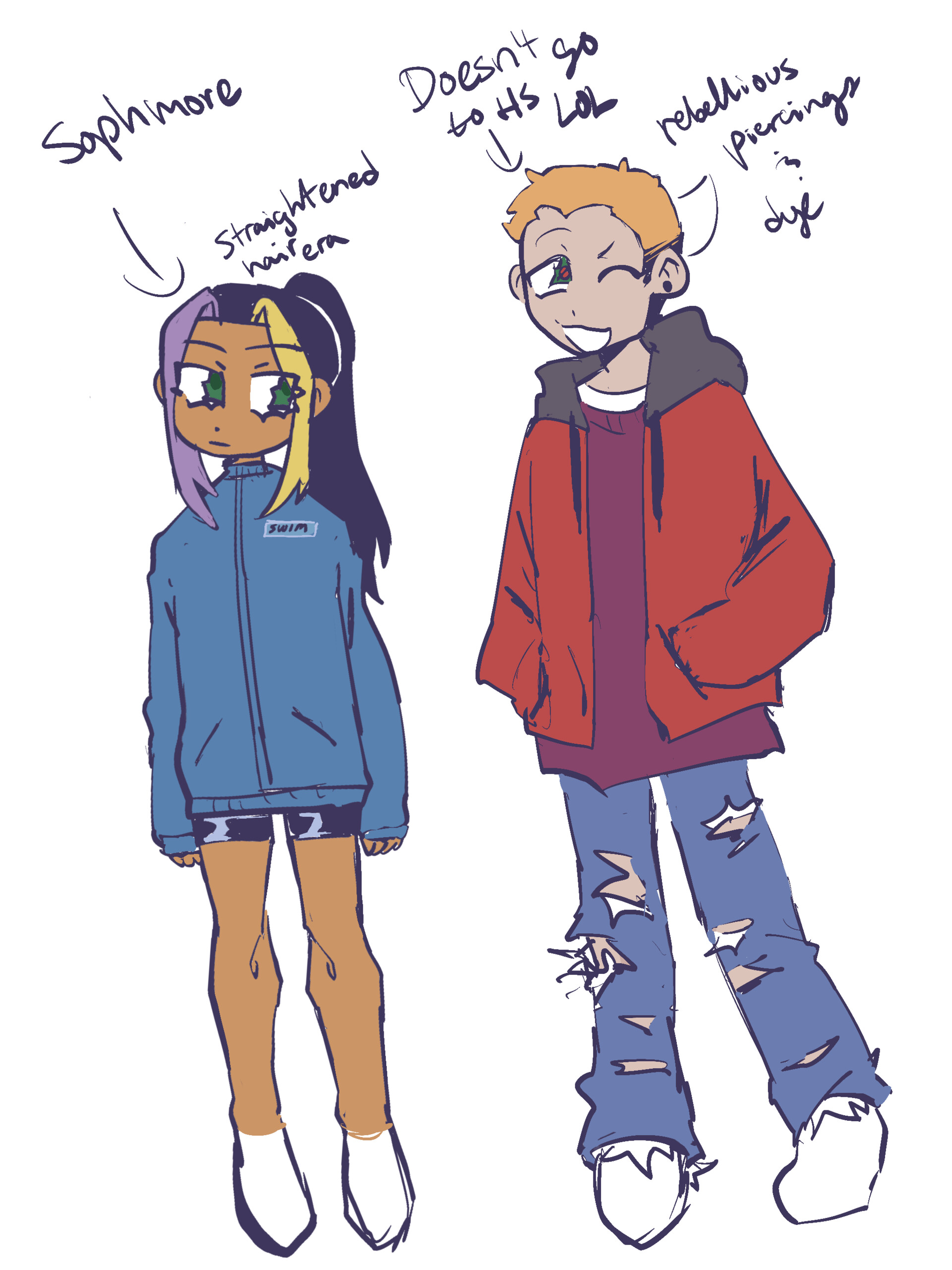 ArtStation - OC highschool designs