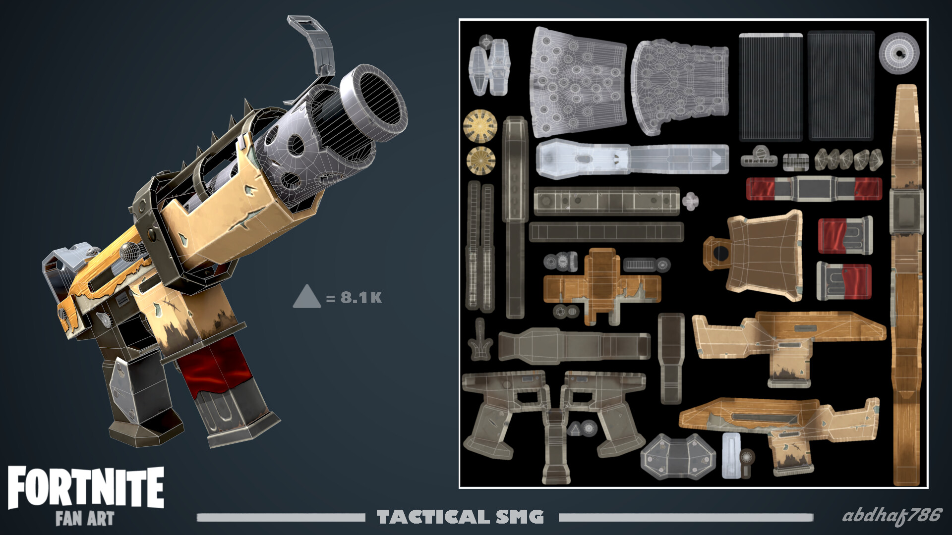 Abdul Hafiz - Fortnite Tactical SMG (Fan Art)