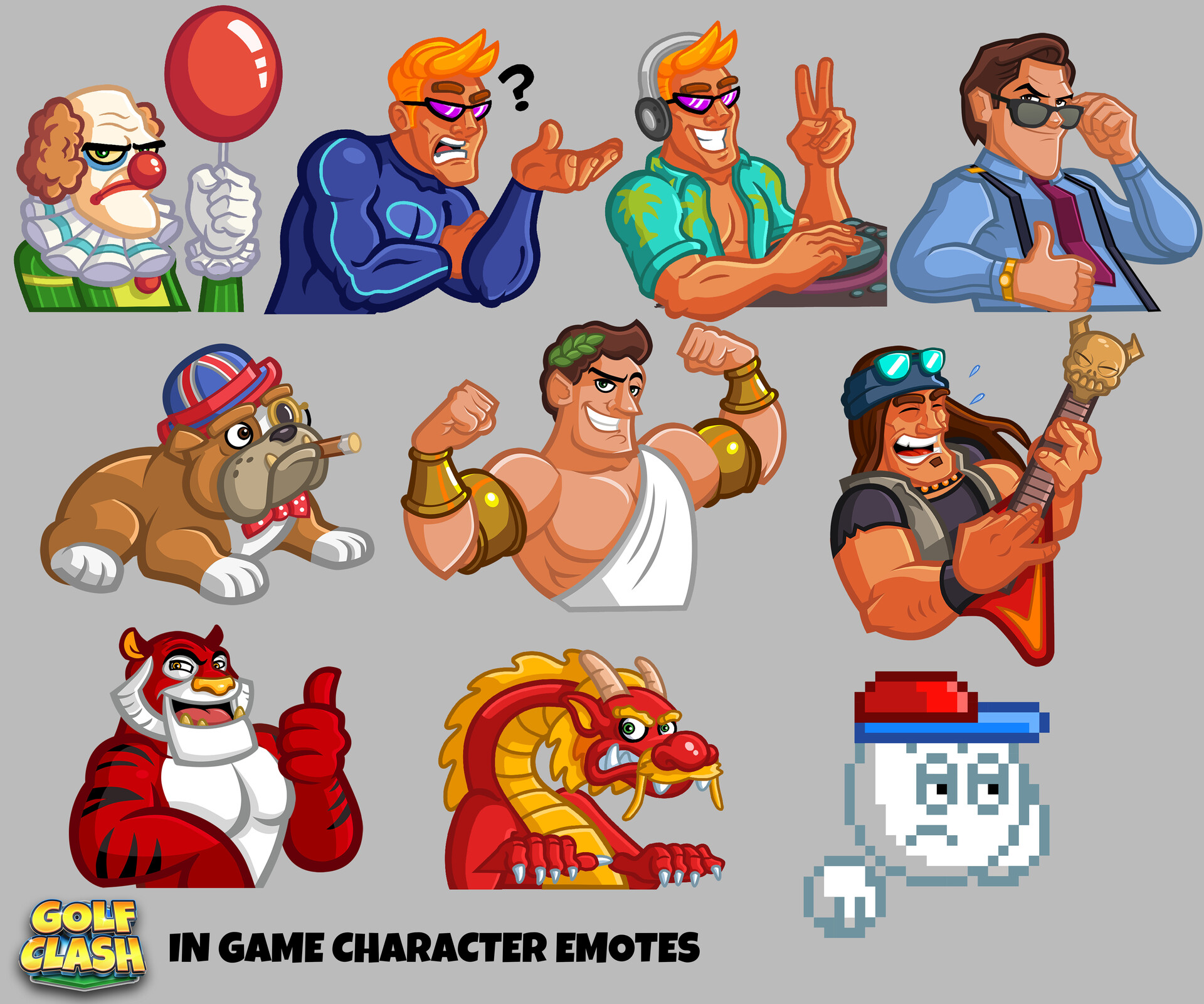 ArtStation - Golf Clash Character Emotes continued