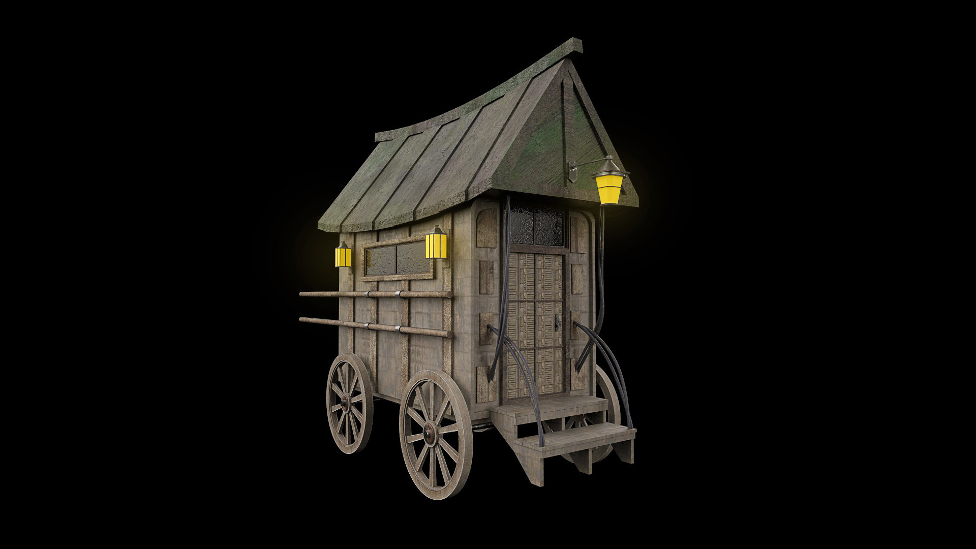 ArtStation - Wooden caravan