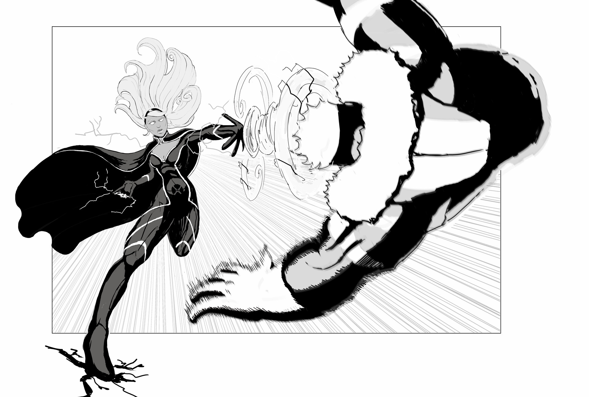 ArtStation - Storm Vs Sabretooth panel.