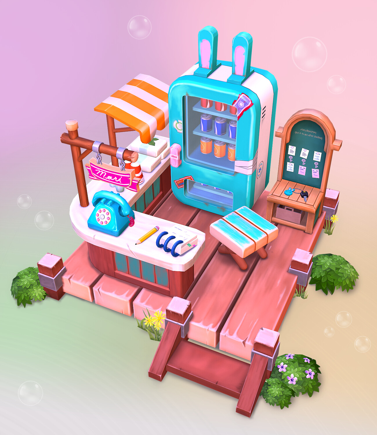 ArtStation - Hand painted modeling : Rabbit refrigerator