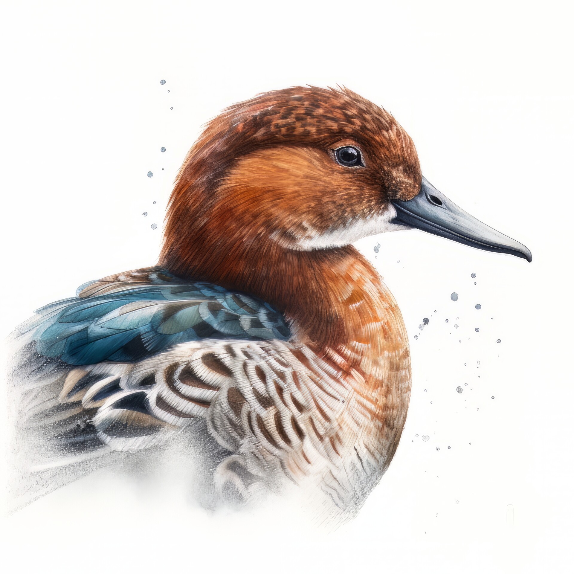 ArtStation - Cinnamon Teal Bird Portrait Watercolor Painting