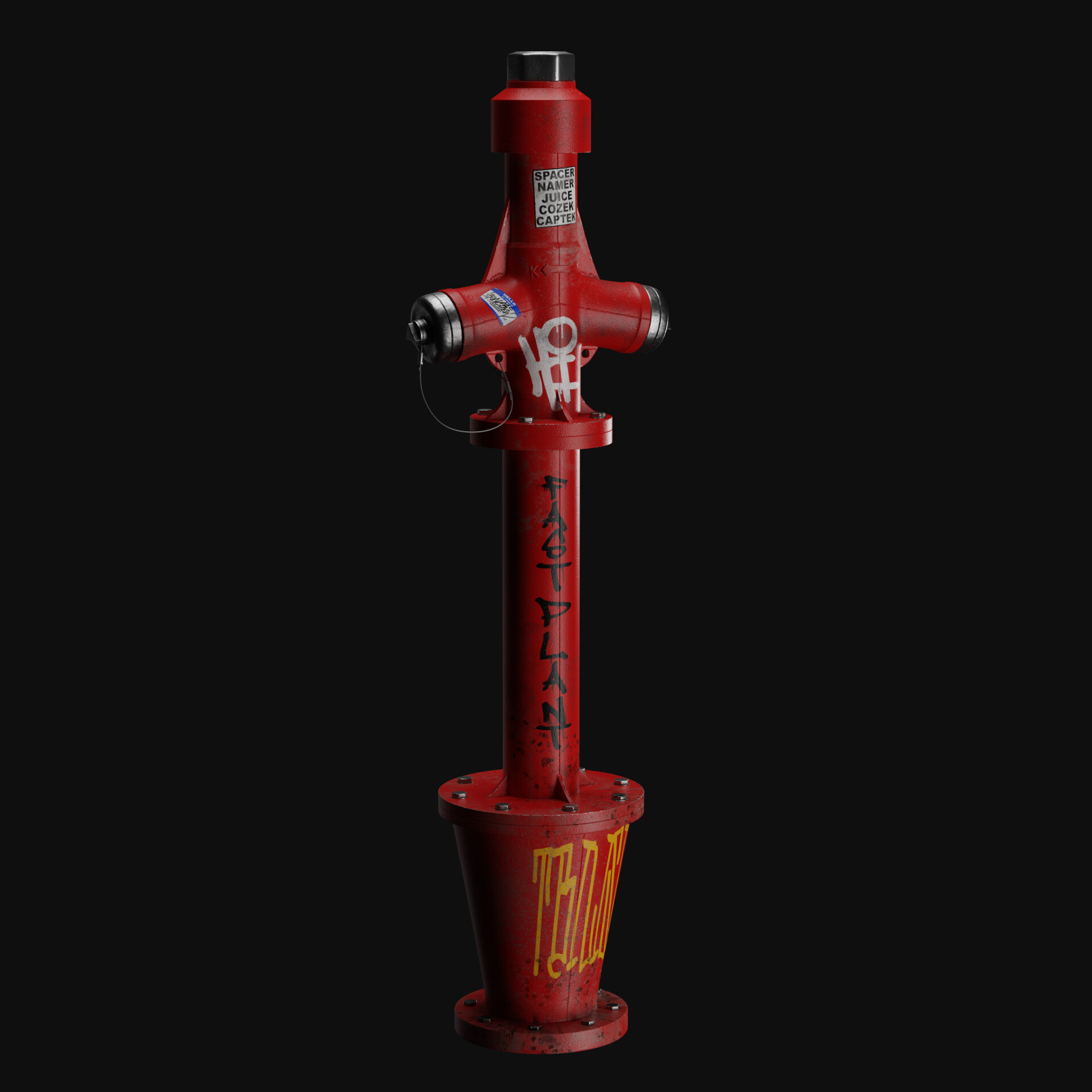 ArtStation - Fire hydrant with graffiti art